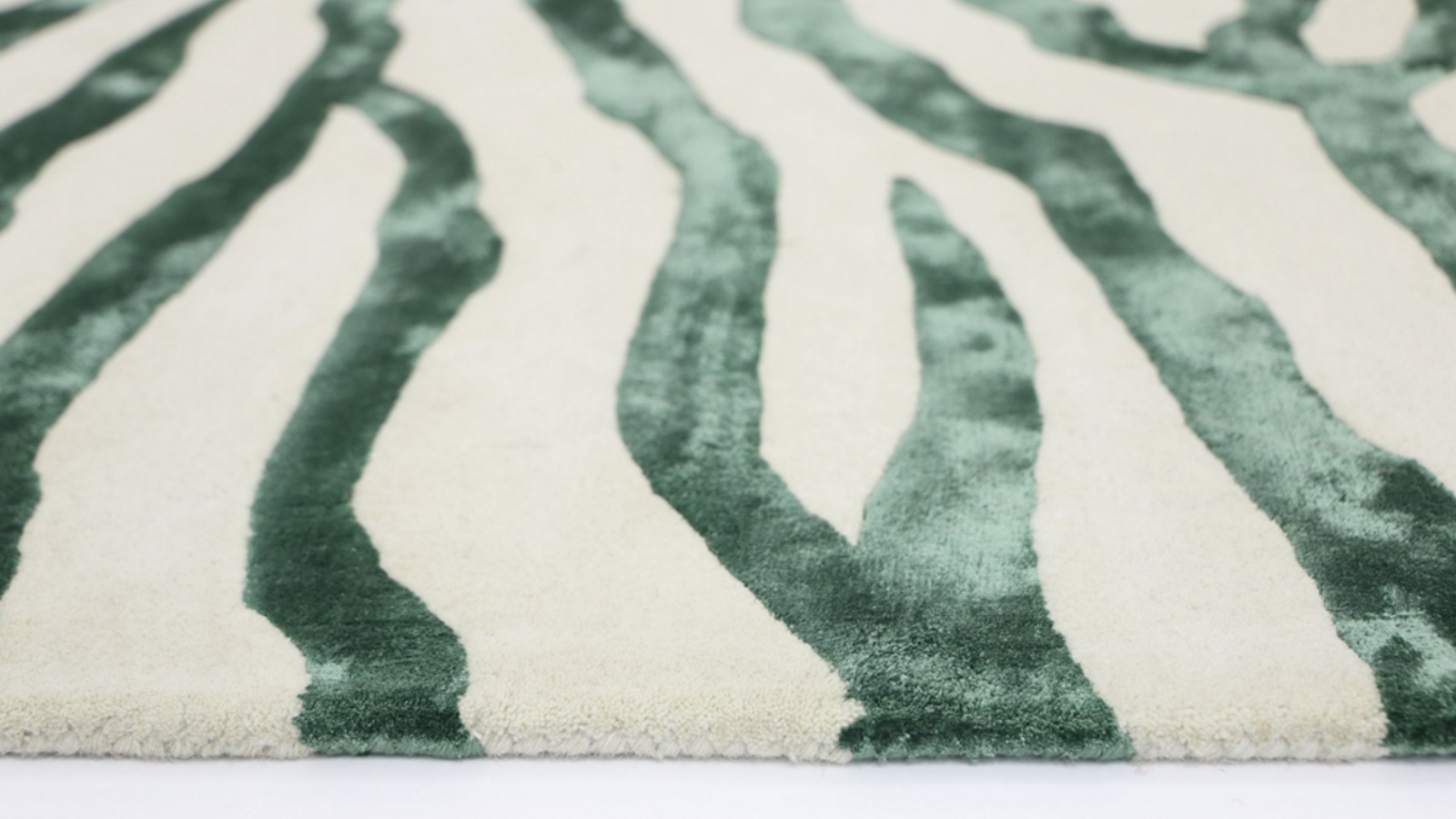 Zebra Print Rug Green